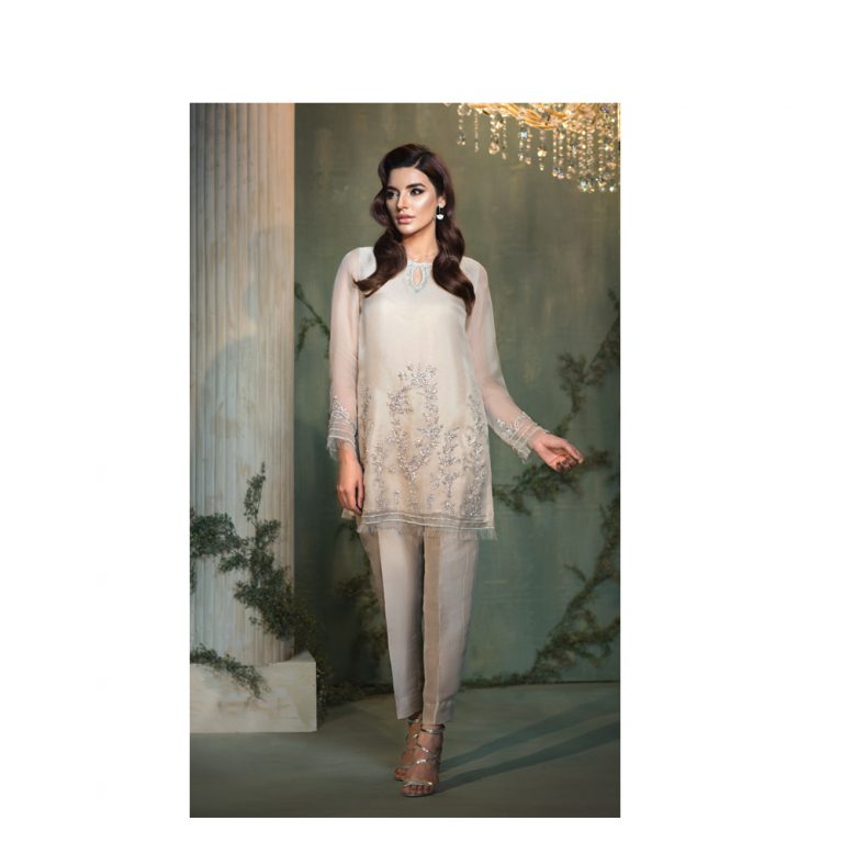 REQUIEM Red Organza Fabric Pakistani Ready to Wear Pret Dresses Online ...