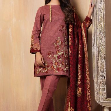 Orange Cotton modale Unstitched 3 Piece Pakistani dress by Kayseria ...