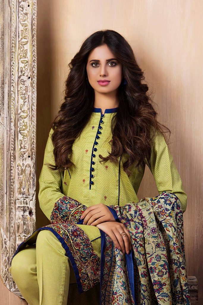 Embroidered green pret wear dress by kayseria dresses 2018 – Online ...
