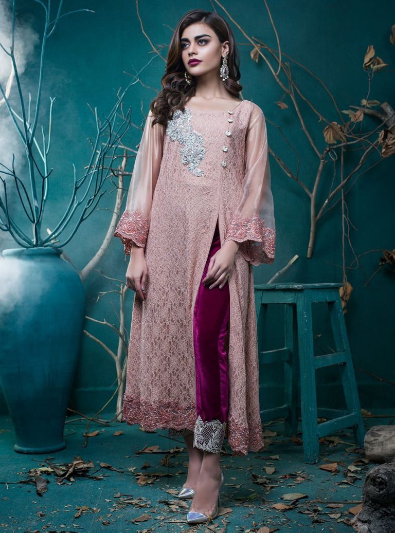 Pinkish Elegant 3 Piece Designer Pakistani Pret Wear Dress By Zainab ...