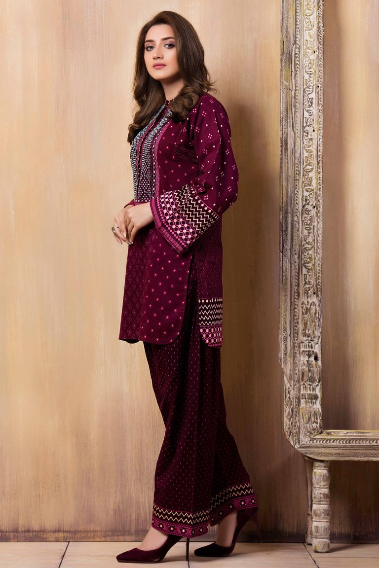 Ravishing Pakistani maroon 2 piece pret wear by Unstitched 2 Piece by ...