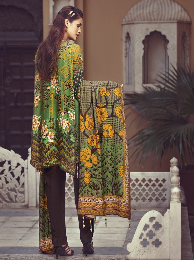 Beautiful unstitched green dress by Eden Robe Office wear collection ...