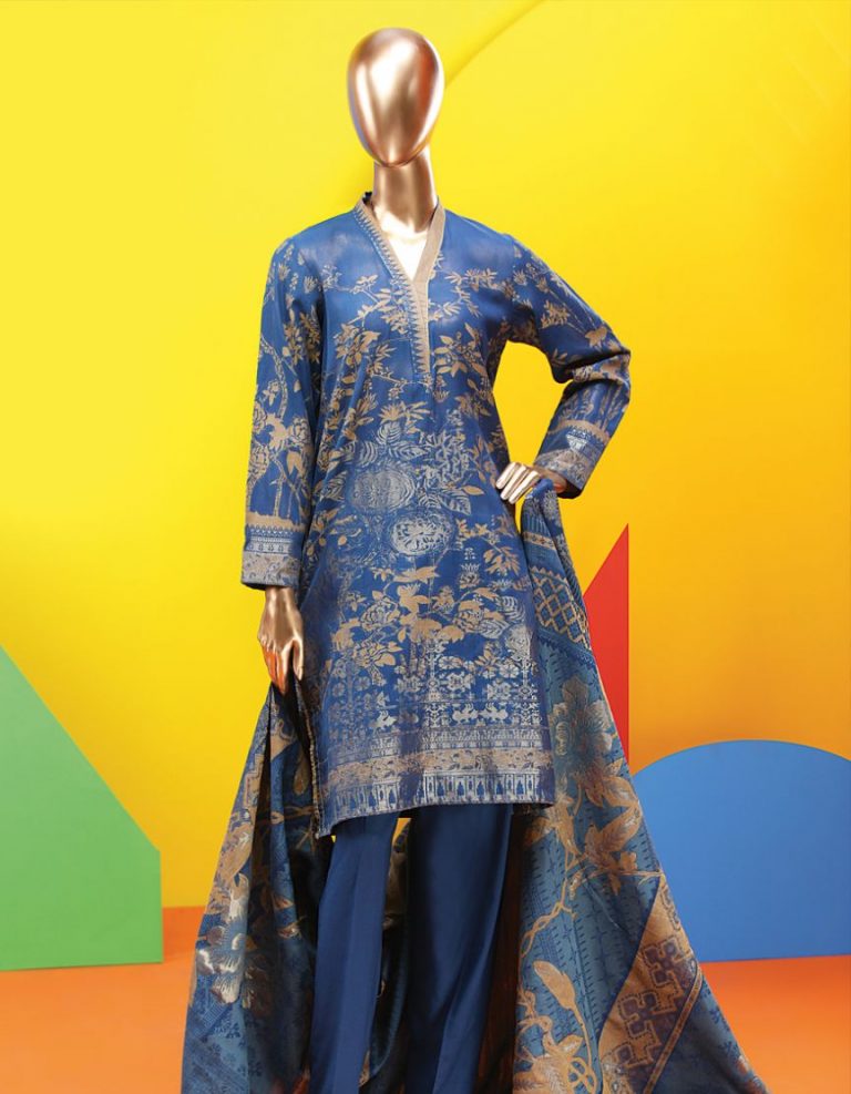 Tea Pink Stitched Embroidered Dress by Junaid Jamshed Winter Collection ...