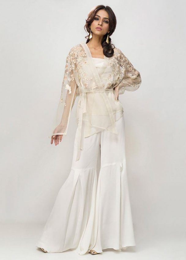 Cream ready to wear pret dress by Deepak Perwani luxury clothes 2018 ...