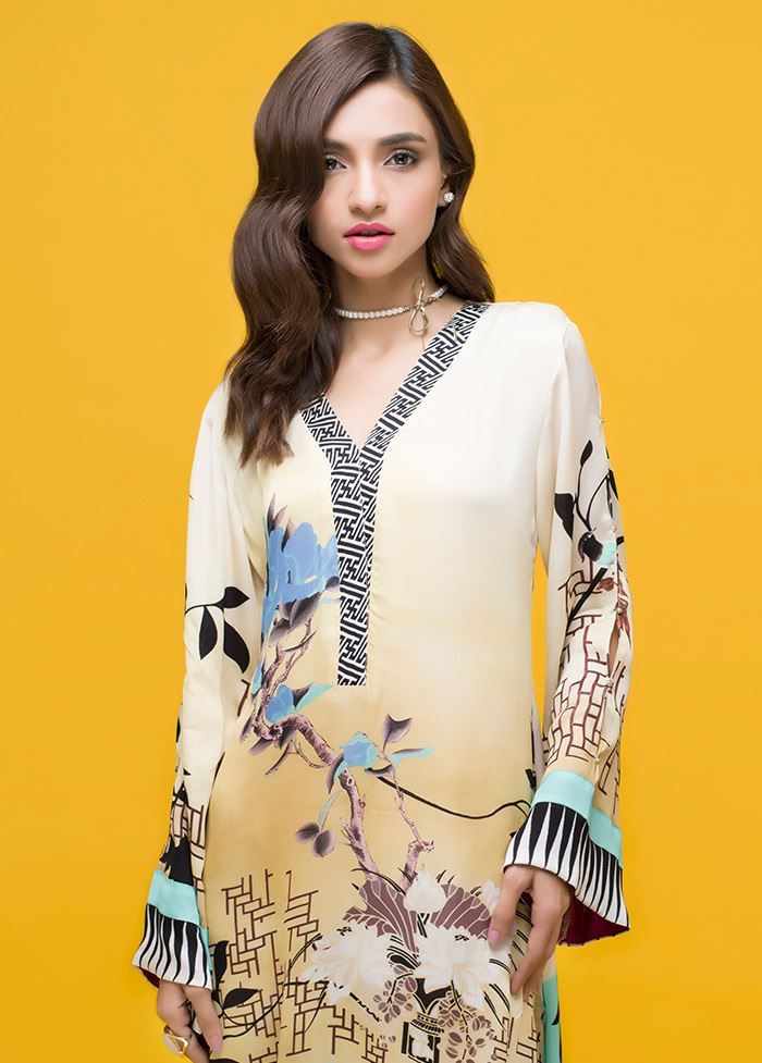 Elegant cream ready to wear pret dress by Deepak Perwani luxury prets ...