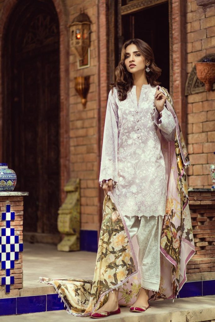 Graceful Embroidered white 3 piece unstitched pret by Kapray online ...