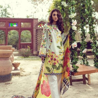 Bold green unstitched Pakistani pret wear by Kapray online spring ...