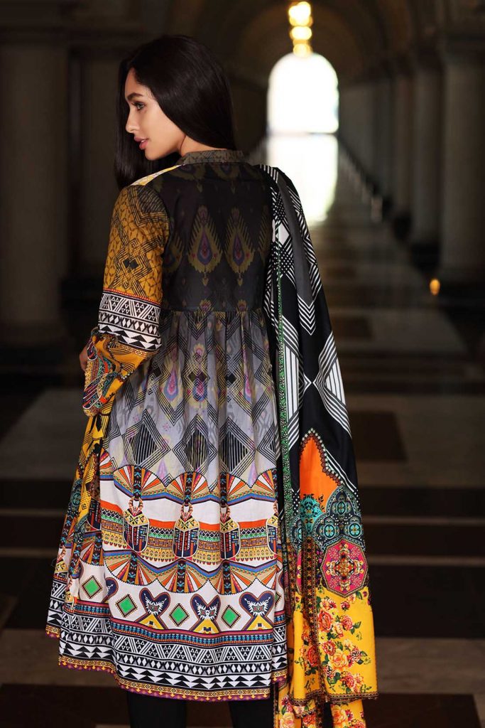 Uber chic Yellow unstitched pret 2 piece dress by So Kamal 2 piece ...