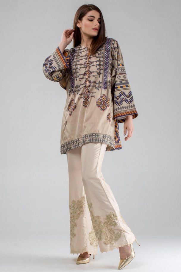 Khaadi Ethnic Casual Pakistani Dress with Embroidered Trouser – Online ...