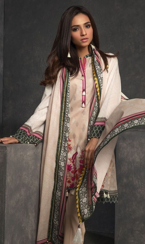 Cream 3 piece unstitched pret dress by Orient Textile Printed dresses ...