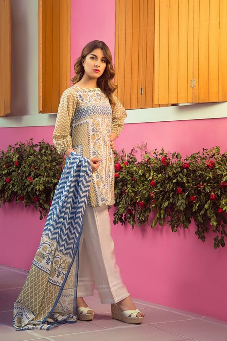 Buy Online Zellbury Summer Collection 2018 with Price 2 Piece Cream ...
