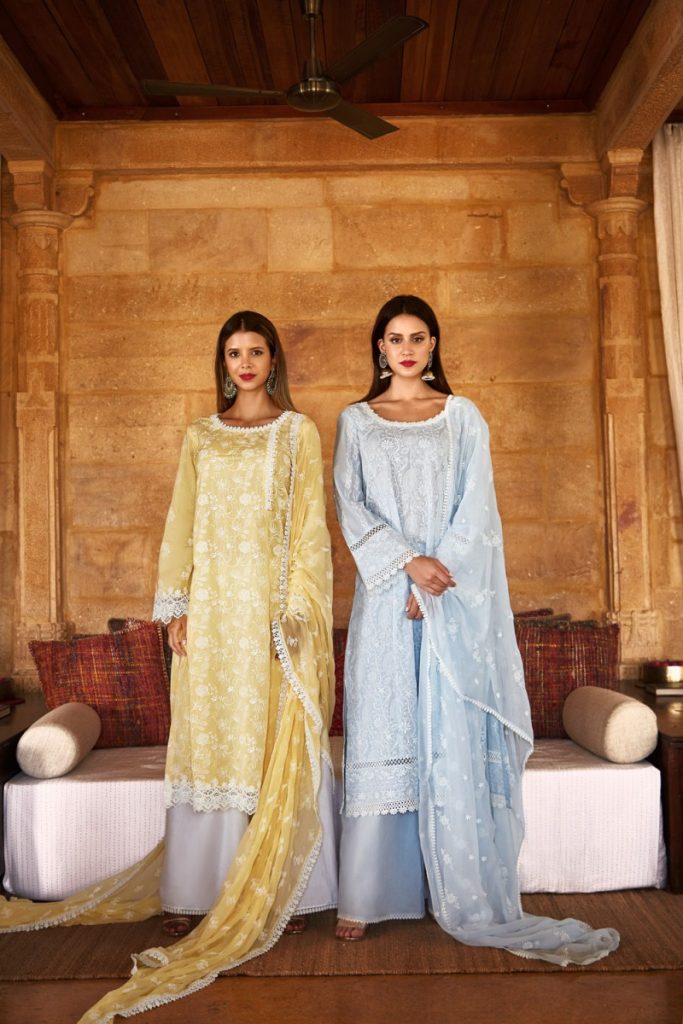 Pretty light blue stitched pret dress Images eid pret collection ...