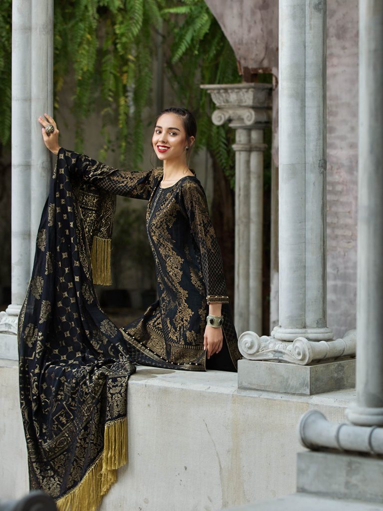 Regal black printed dress by Eden robe Pakistani dresses in Uk – Online ...