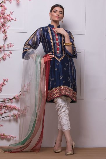 Beautiful blue Pakistani net suit by Annus Abrar officials – Online ...