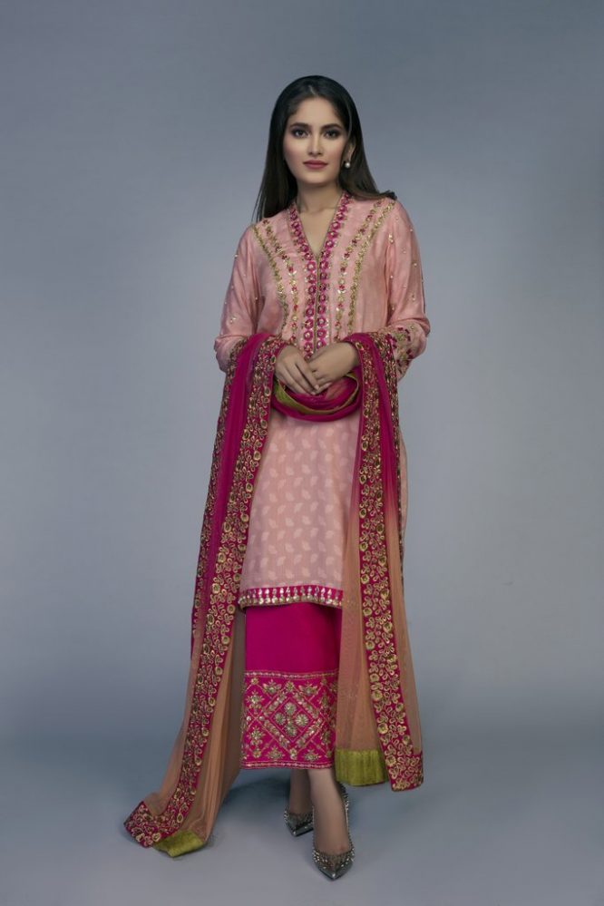 Traditional and beautiful Pakistani net suit by Mina Hasan – Online ...